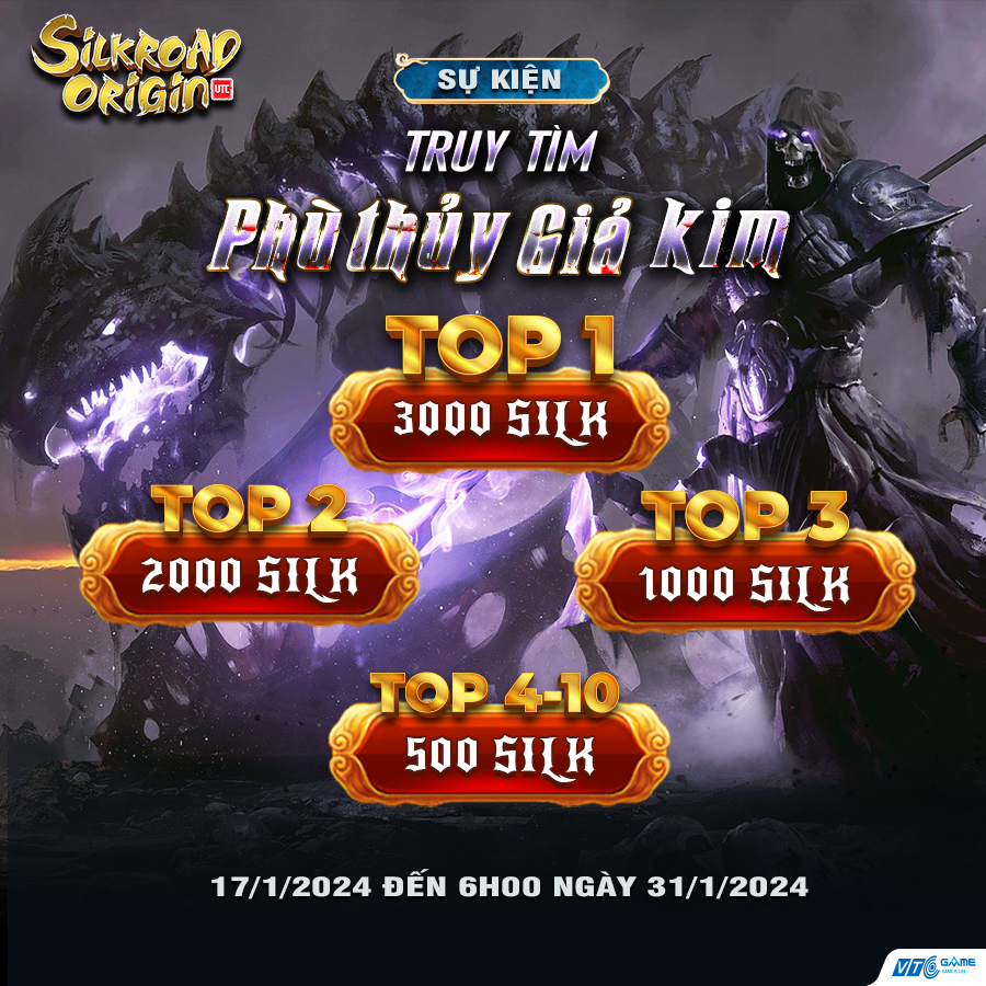 [Sự Kiện] Truy tìm Phủ Thủy Giả Kim SRO VTC từ ngày 17/1/2024 đến 6h00 ngày 31/1/2024